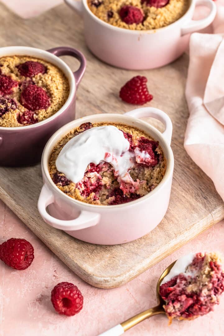 Raspberry Baked Oats Without Banana - Our Nourishing Table