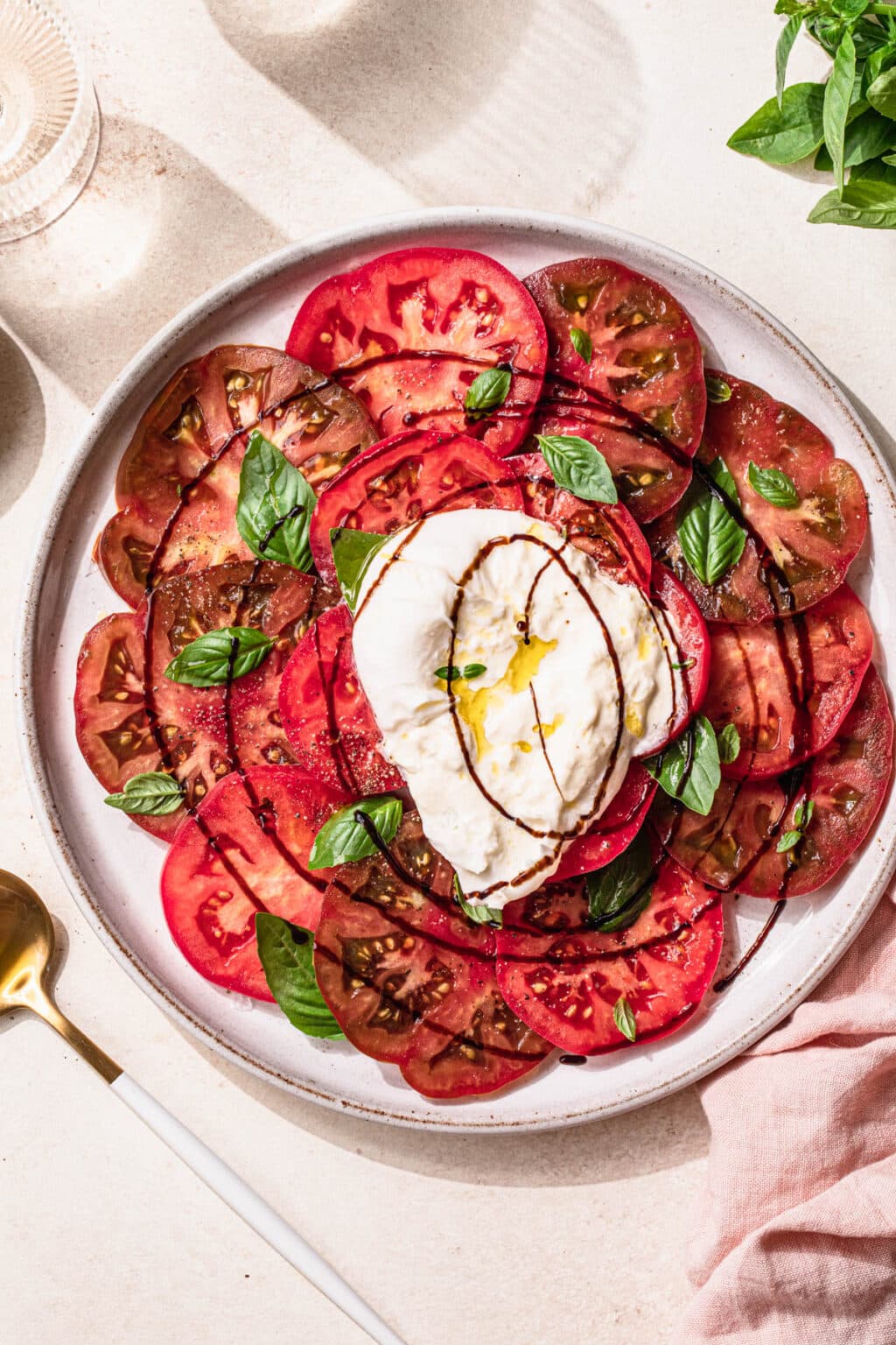 Burrata Caprese Salad with Heirloom Tomatoes - Our Nourishing Table