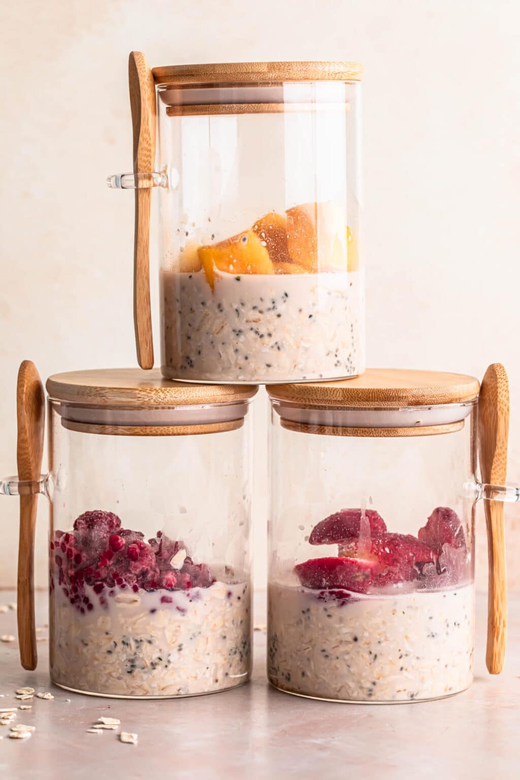 Overnight Oats with Frozen Fruit - Our Nourishing Table