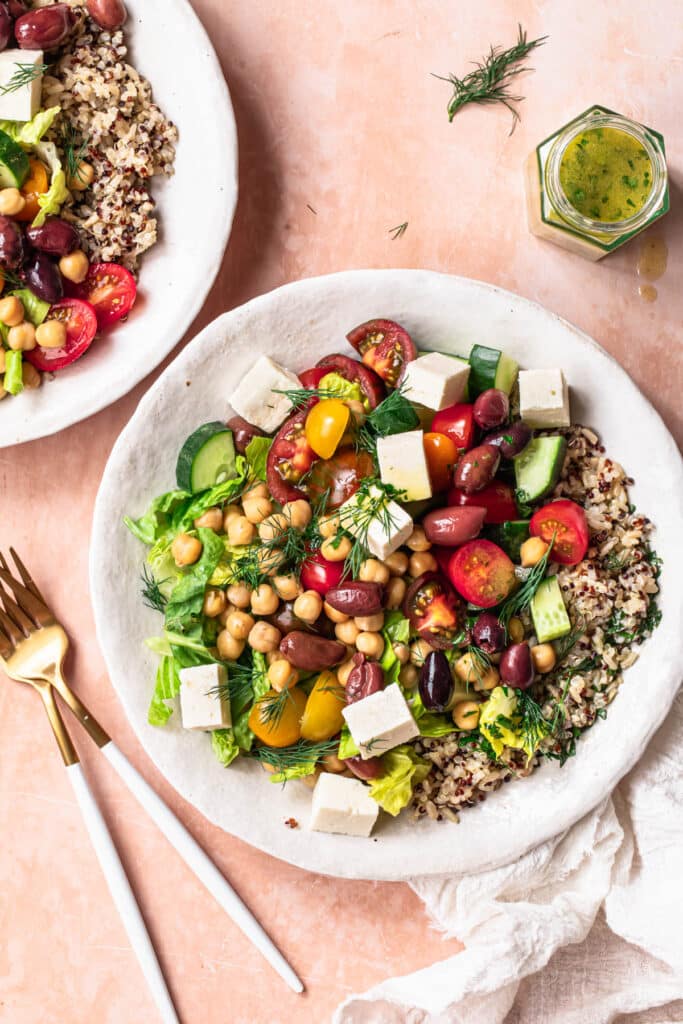 Warm Mediterranean Grain Bowls - Our Nourishing Table