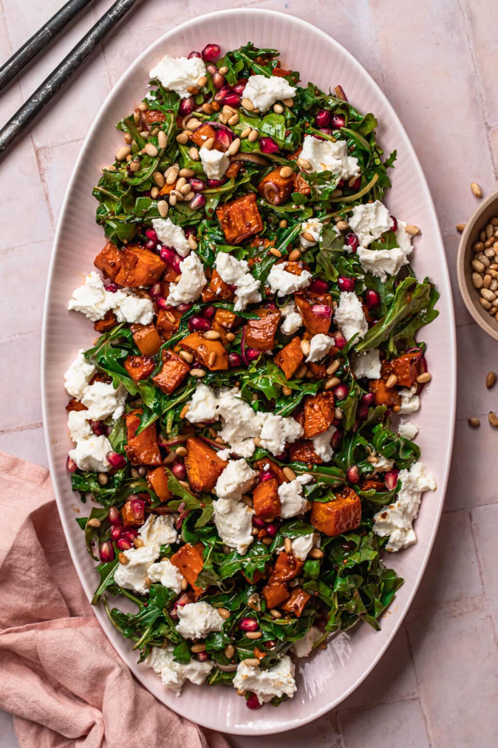 Roasted Sweet Potato Goat Cheese Salad - Our Nourishing Table
