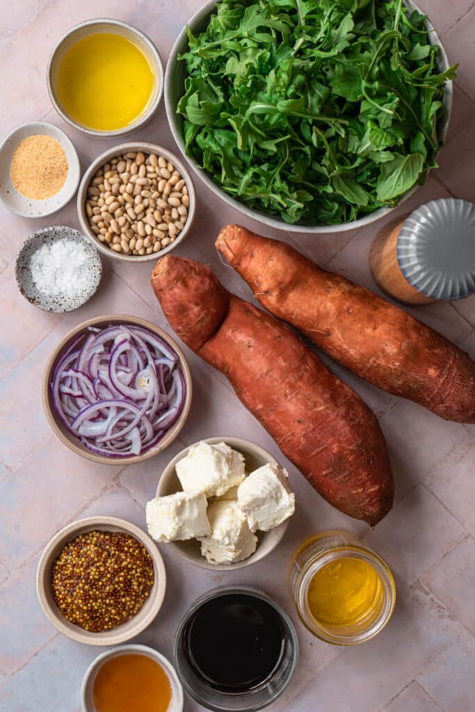 Roasted Sweet Potato Goat Cheese Salad - Our Nourishing Table