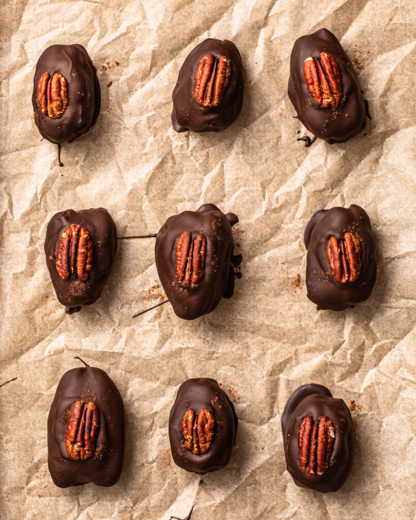 Pecan Pie Stuffed Dates - Our Nourishing Table